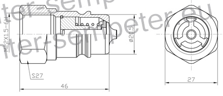 SPOJKA HIDRAVLIKE moška NAVOJ notranji M22x1.5